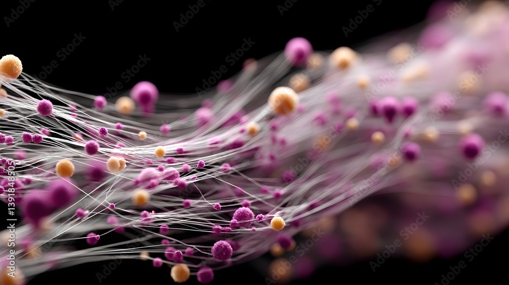 Tokenization process visualized as flowing digital particles, large ...