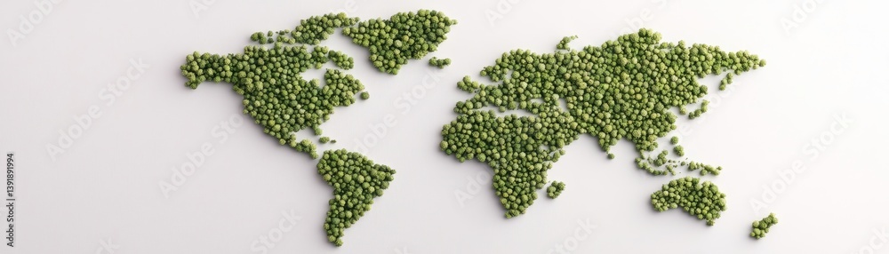 Map of the world made from different tree species, global forest ...