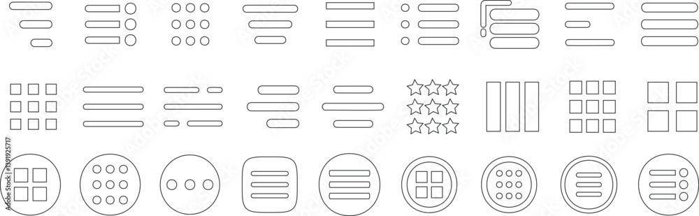 versatile hamburger menu line art collection, perfect for UI design ...