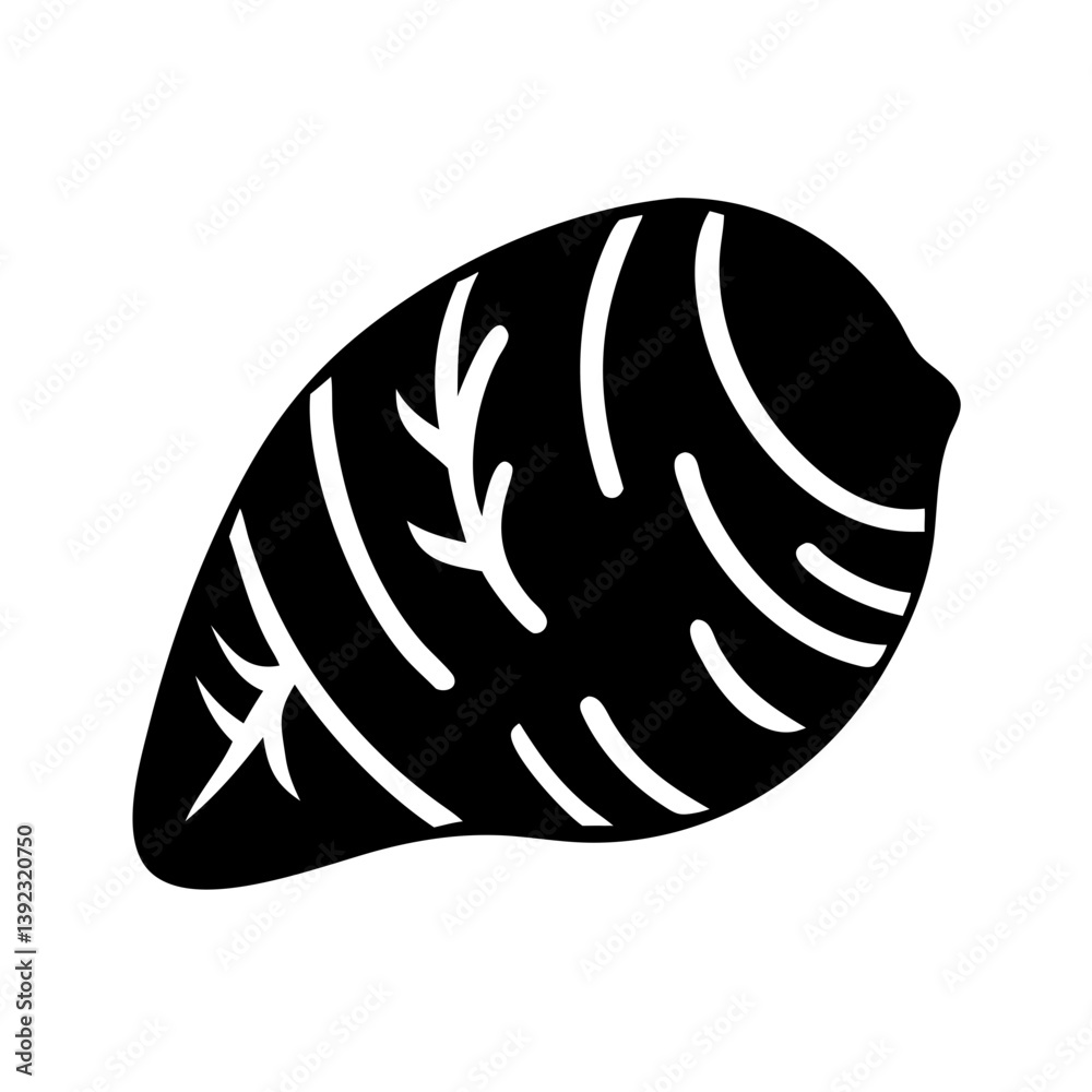 เวกเตอร์ Stock taro root icon, taro root line art - simple line art of ...