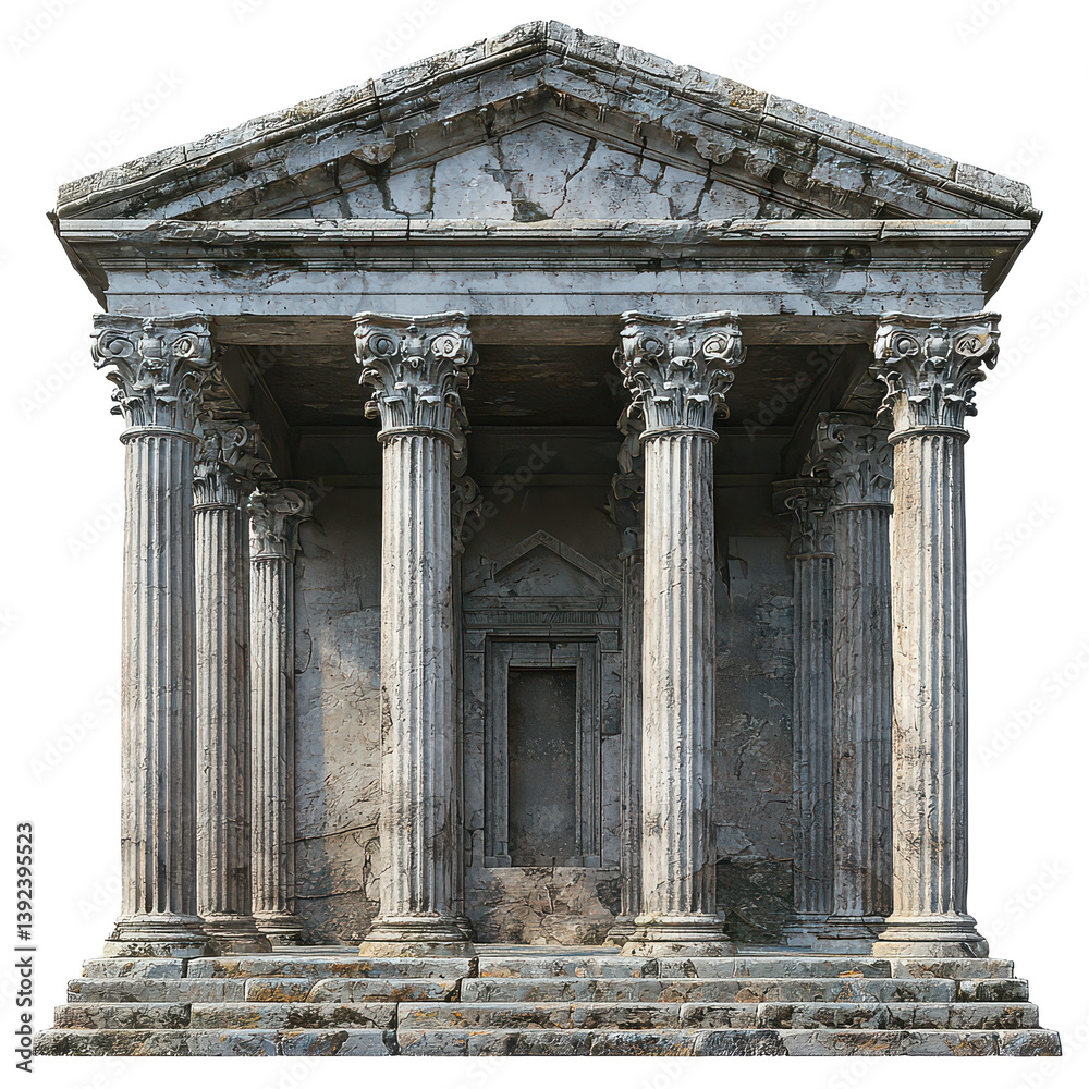 Стоковое фото «Ancient stone building with crumbling walls png old ...