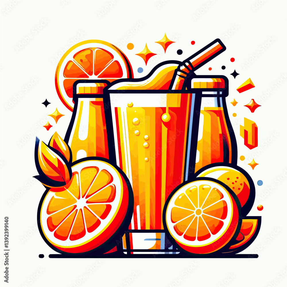 Attractive vector file of orange juice Stock Vector | Adobe Stock