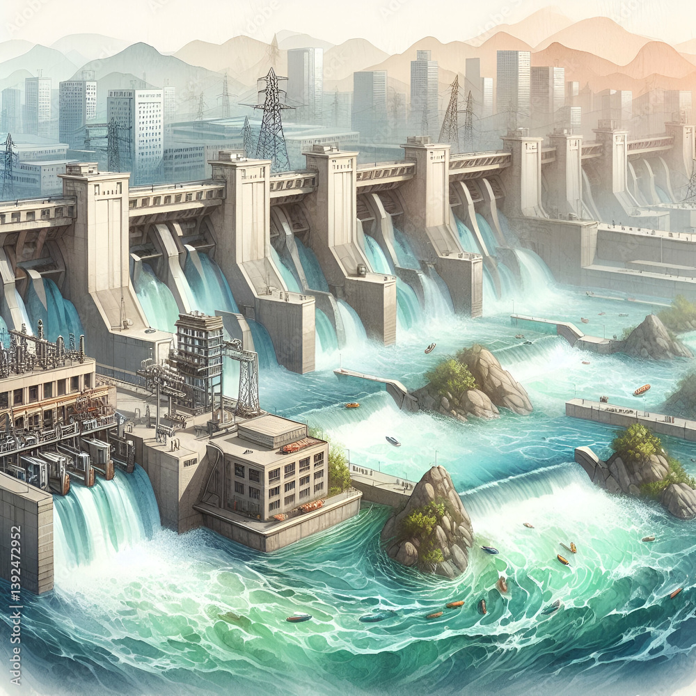 Hydroelectric Dams and River Flow Pattern concept as A seamless ...