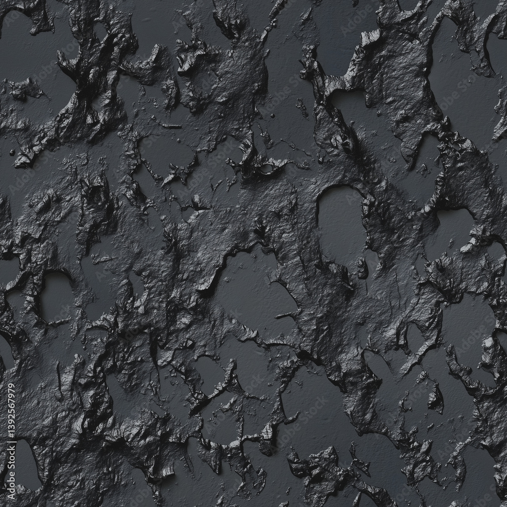 Seamless texture of dark matte black metal with expressive bumps and ...