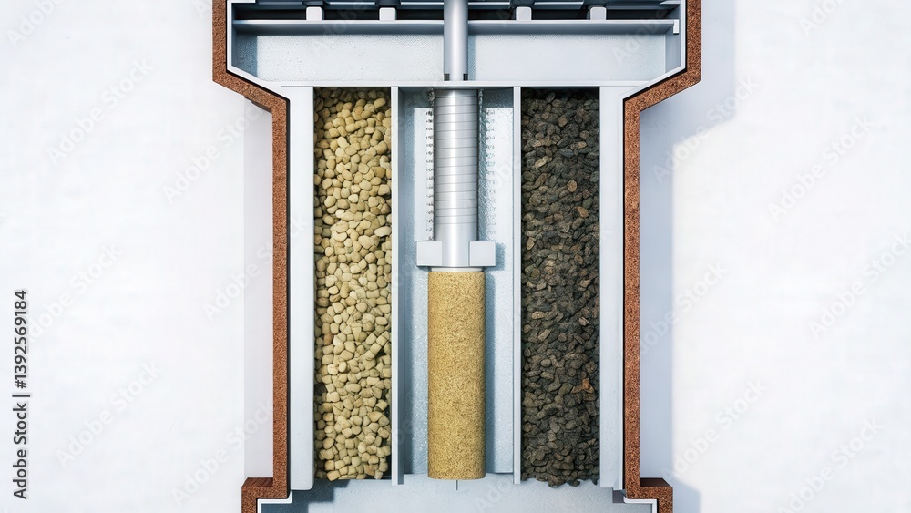 Sustainable enegy biomass solution concept. A cross-section of a ...