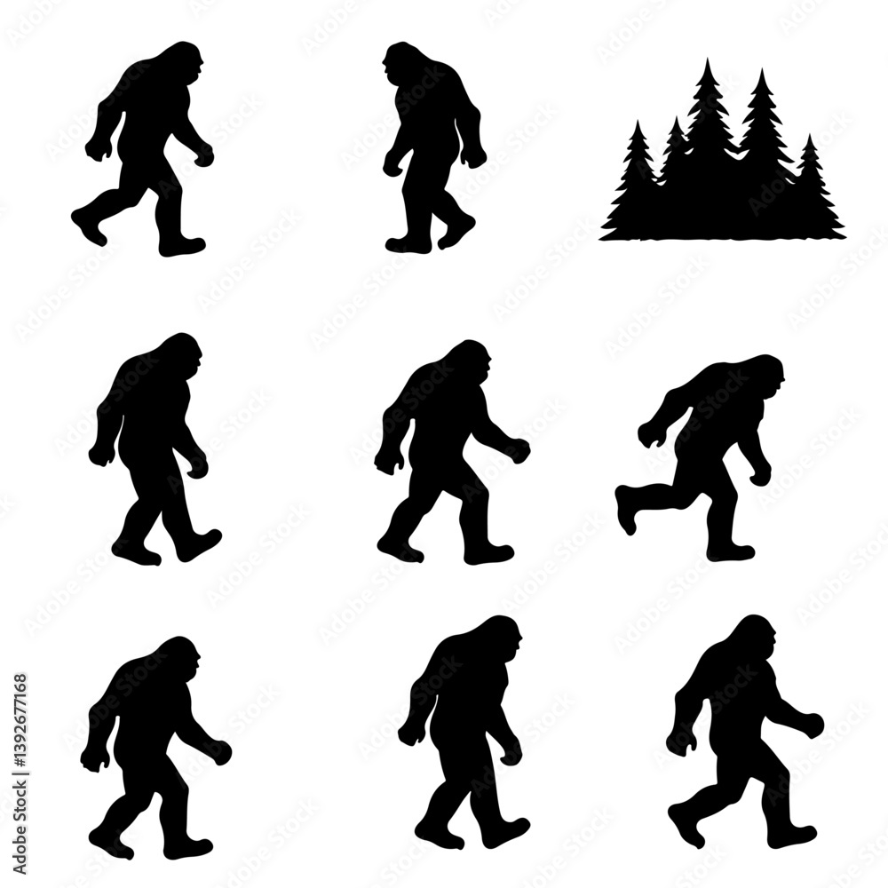 bigfoot silhouette svg for cricut crafts, funny sasquatch png for t ...