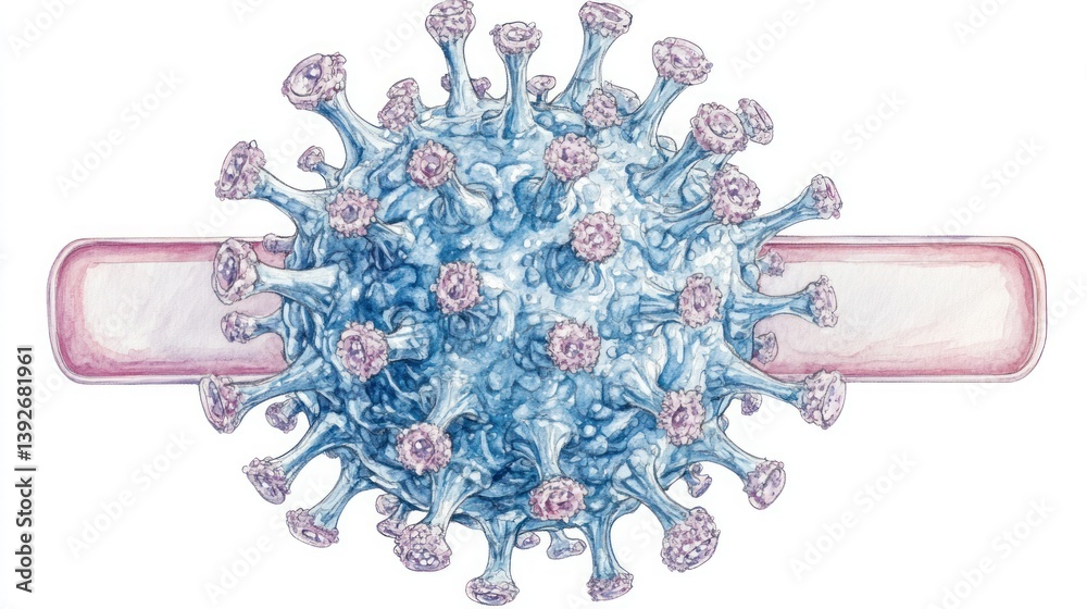 Virus attachment to cell membrane Stock Illustration | Adobe Stock
