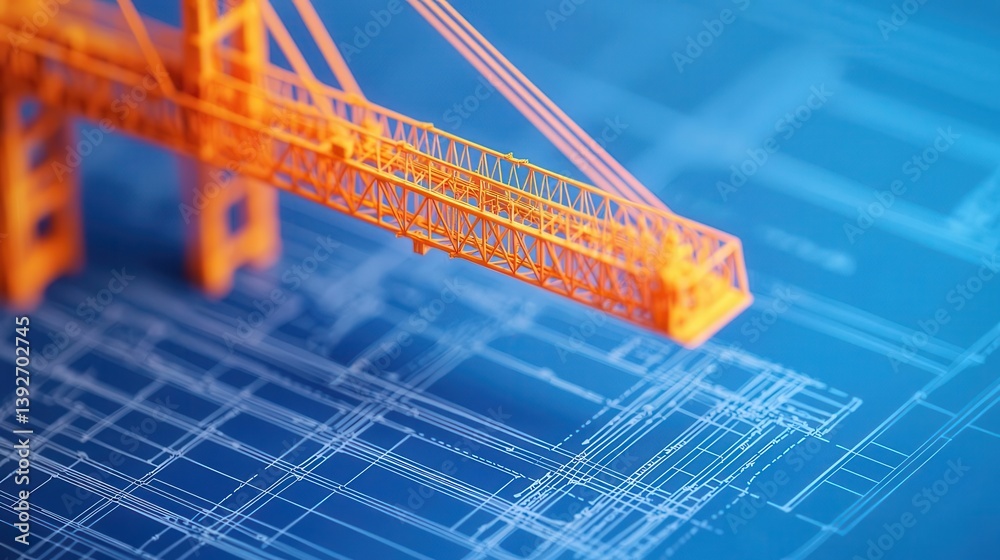 Blueprint of a doubledeck bridge, showing structural separation of ...