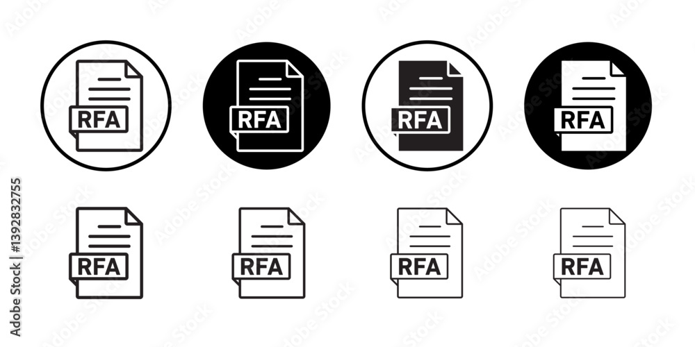 RFA File icon vector logo set collection for web app ui Stock Vector ...