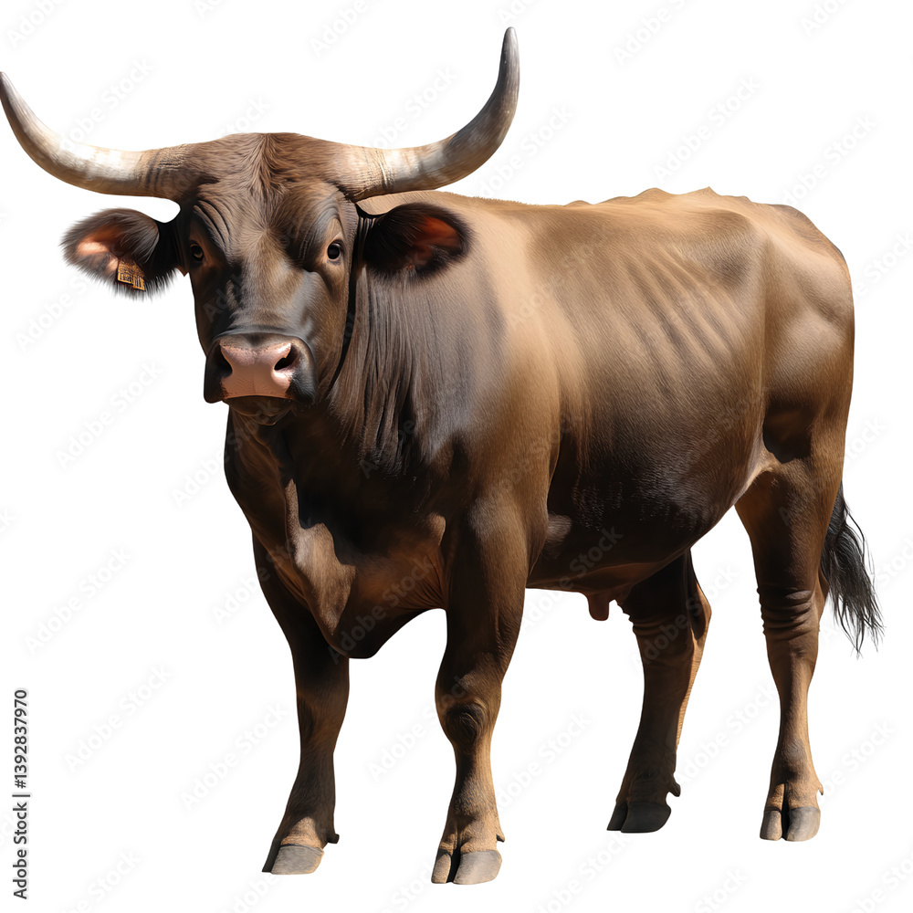 A photo of the Indian brown bull clipart isolated on a transparent ...