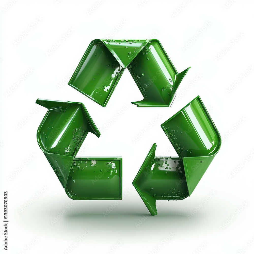 Recycling symbol made from green arrows designed to promote ...