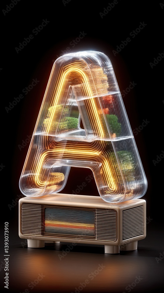 Analog-retro typography 70s and 80s design inspiration, Illuminated ...