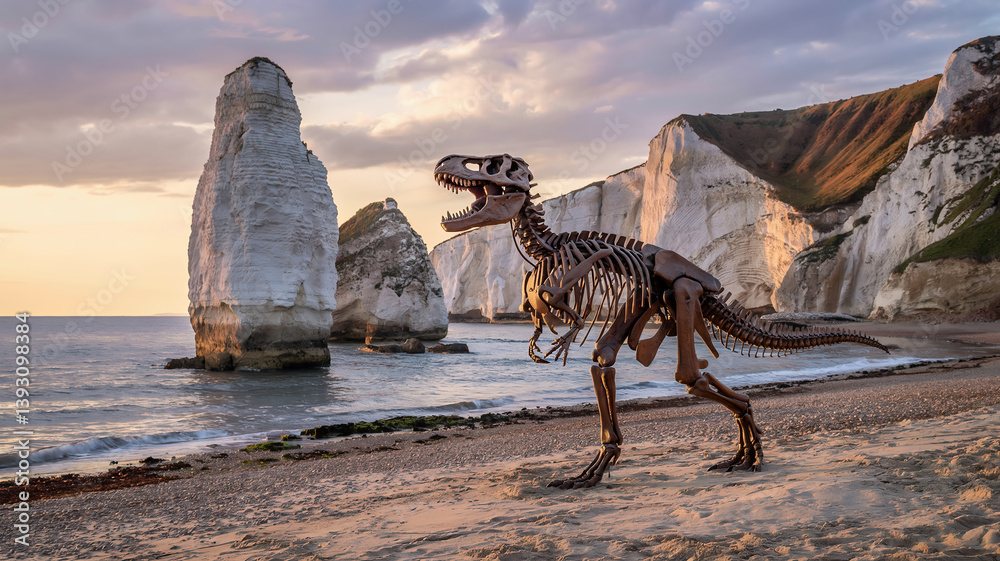 Old Harry Rocks formation on the Jurassic Coast in Dorset, with a ...