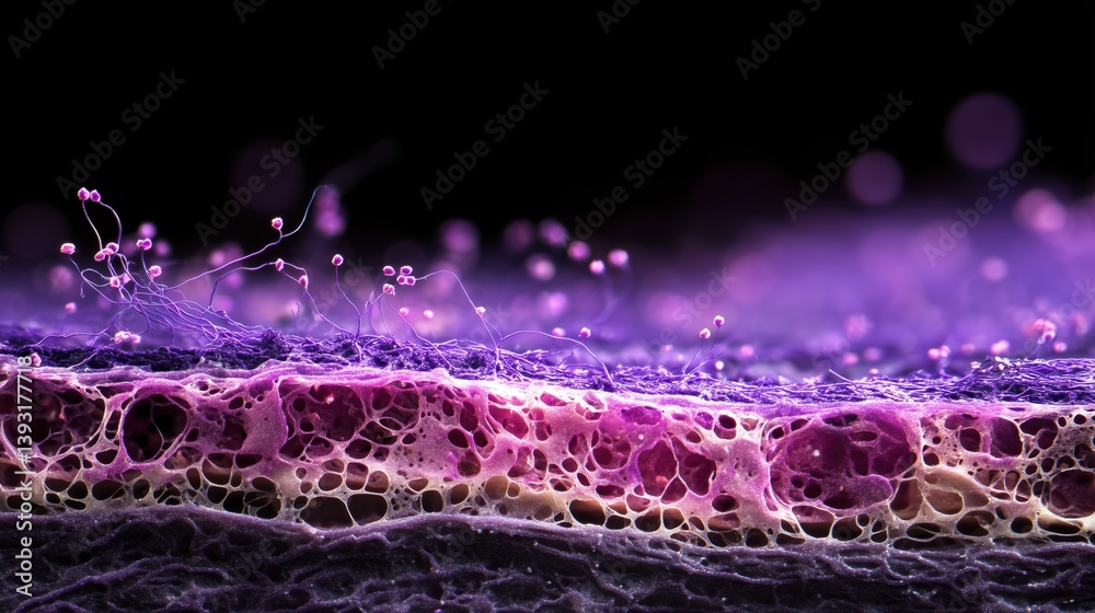 Lupus Awareness Month. Immunofluorescence microscopy of skin biopsy ...