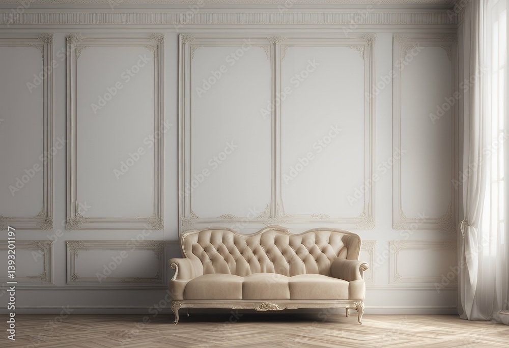 up 3d pannel interior moldings wall blank classic render mock ...