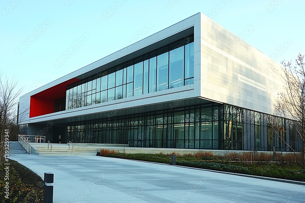 Modern Architecture Building Exterior Sleek Design Glass Windows ...