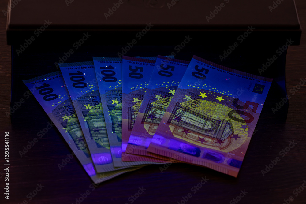 Verifying the authenticity of euro banknotes under ultraviolet light ...