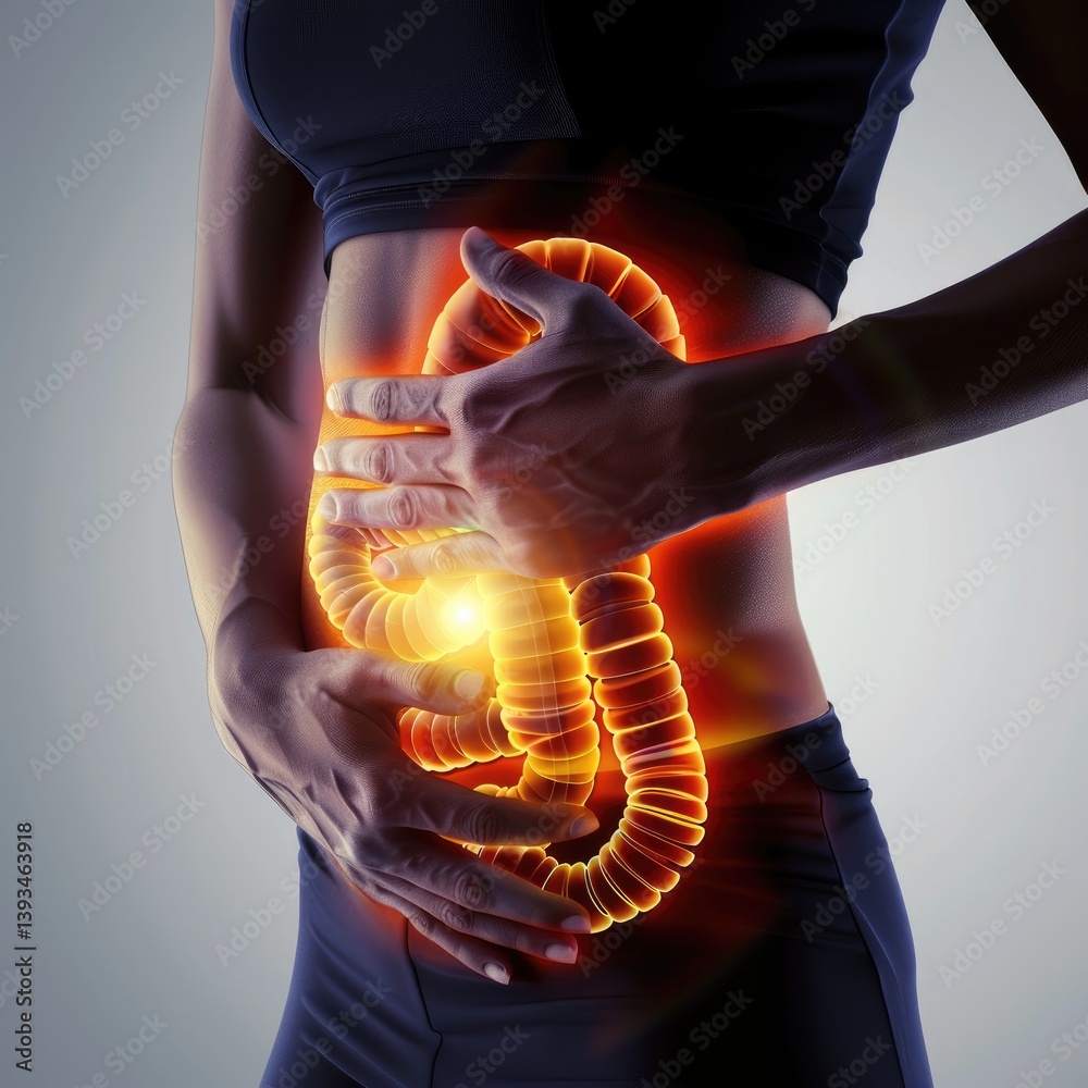 Bowel discomfort in abdomen - gut tension, intestinal cramp, stomach ...