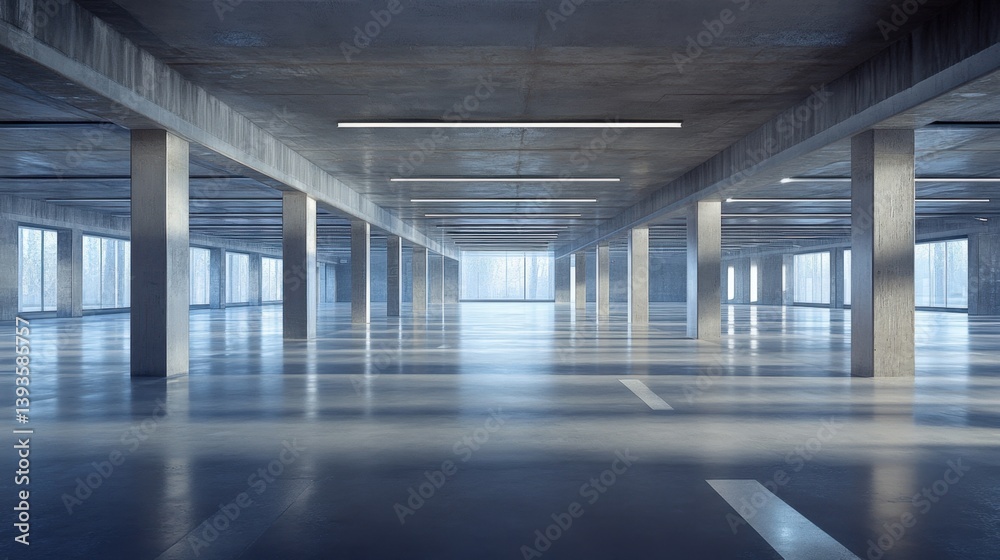Blueprint of a multi-level parking structure showing load distribution ...