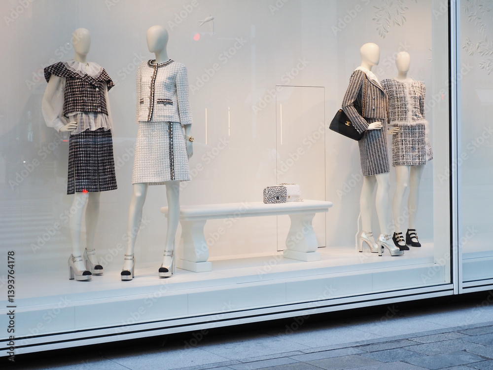 TOKYO, JAPAN - April 7, 2025: Display in the window of a Chanel store ...