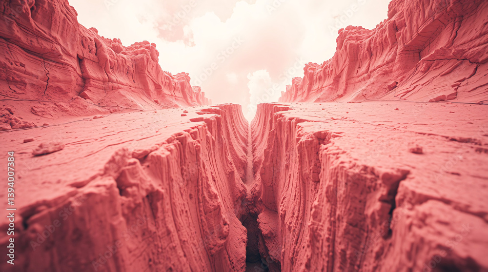 "Surreal Red Canyon with Deep Cracks and Dramatic Lighting – Fantasy ...