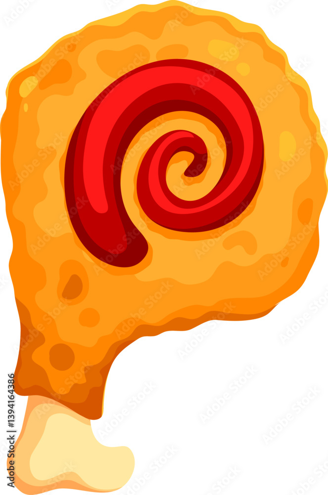 Fast food chicken leg meal cartoon ABC font typeface letter P. Street ...