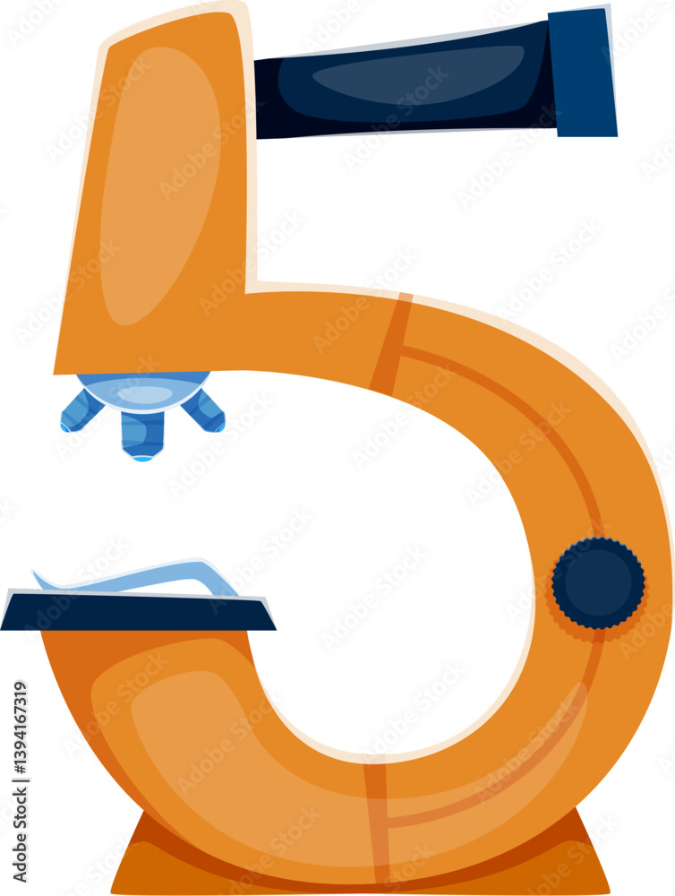 Hospital cartoon font microscope digit 5 five. Medicine alphabet ...
