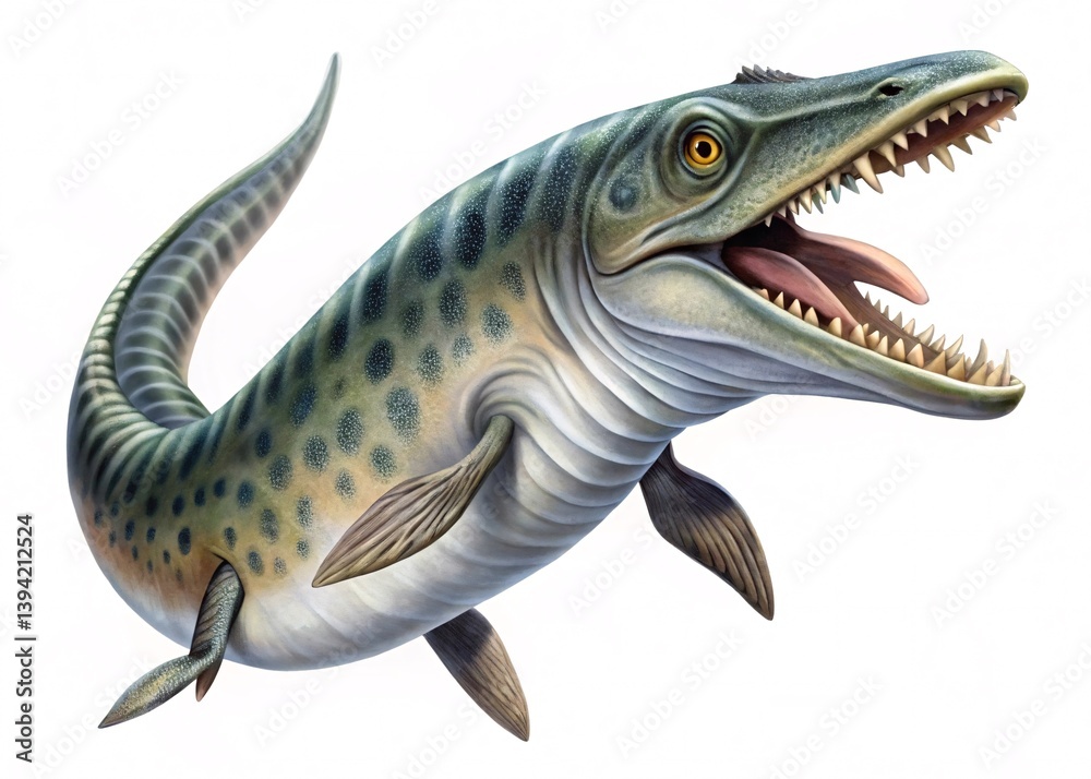 Majestic Marine Predator: A vividly illustrated Mosasaurus, a ...