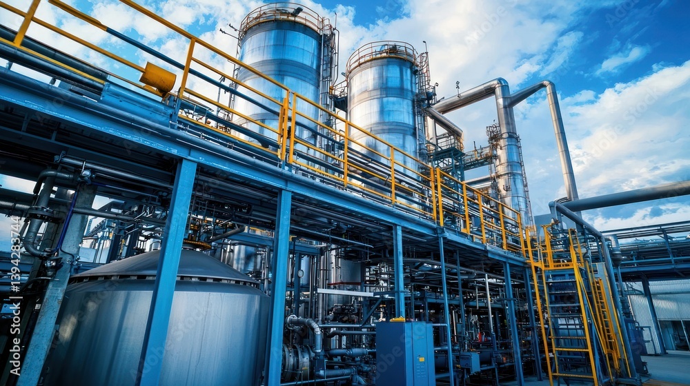 Large-scale industrial manufacturing plant with production lines. Stock ...