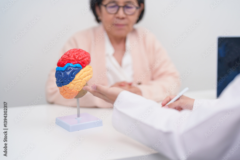 Elderly Patient consulting Doctor to Brain disease, Senior Health ...