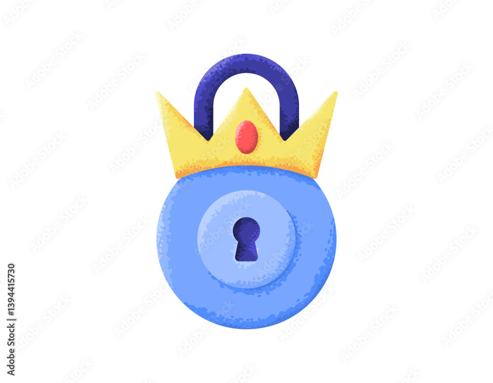 premium and priority security and protection system concept. lock and ...