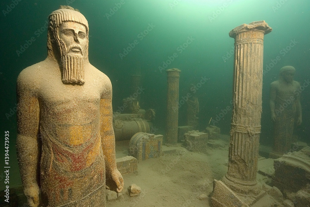 Underwater excavation of an ancient city reveals statues and columns ...