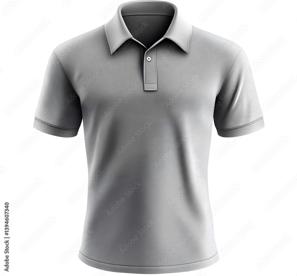 Gray polo shirt template, transparent background PNG Stock Illustration ...