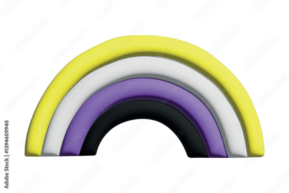 Colorful rainbow shape Non-binary pride flag Happy pride day LGBTQ ...