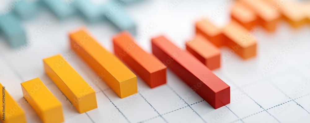 Import Tariffs economy costs concept. 3D bar graph with vibrant colors ...