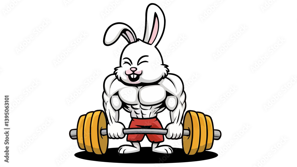 Weightlifting Bunny: A muscular rabbit embodies strength and ...