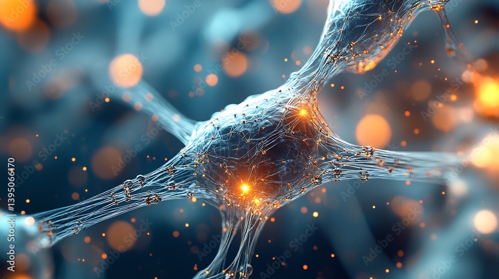 Bacterial nanowires electron transfer 3D model metallic texture sci fi ...