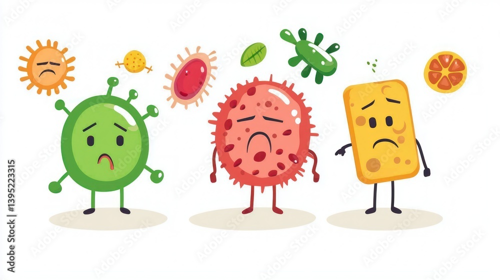 A cartoon diagram showing different vitamin deficiencies and their ...