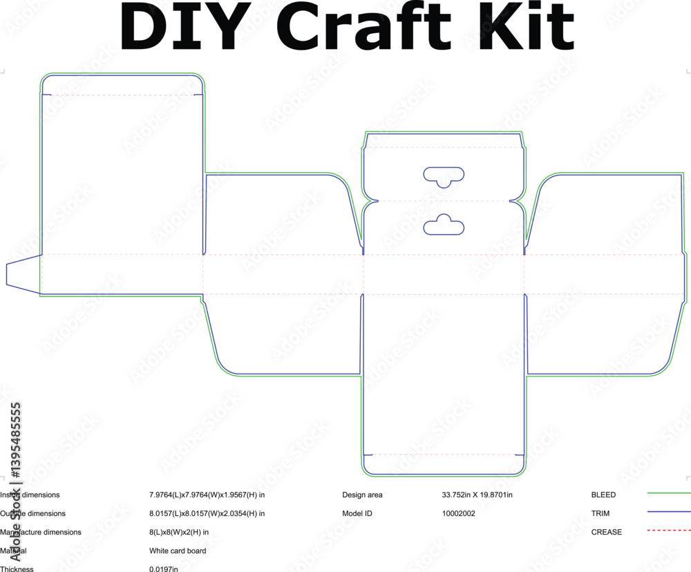 Unassembled Diy Craft Kit Box Template In Vector Format For Easy ...