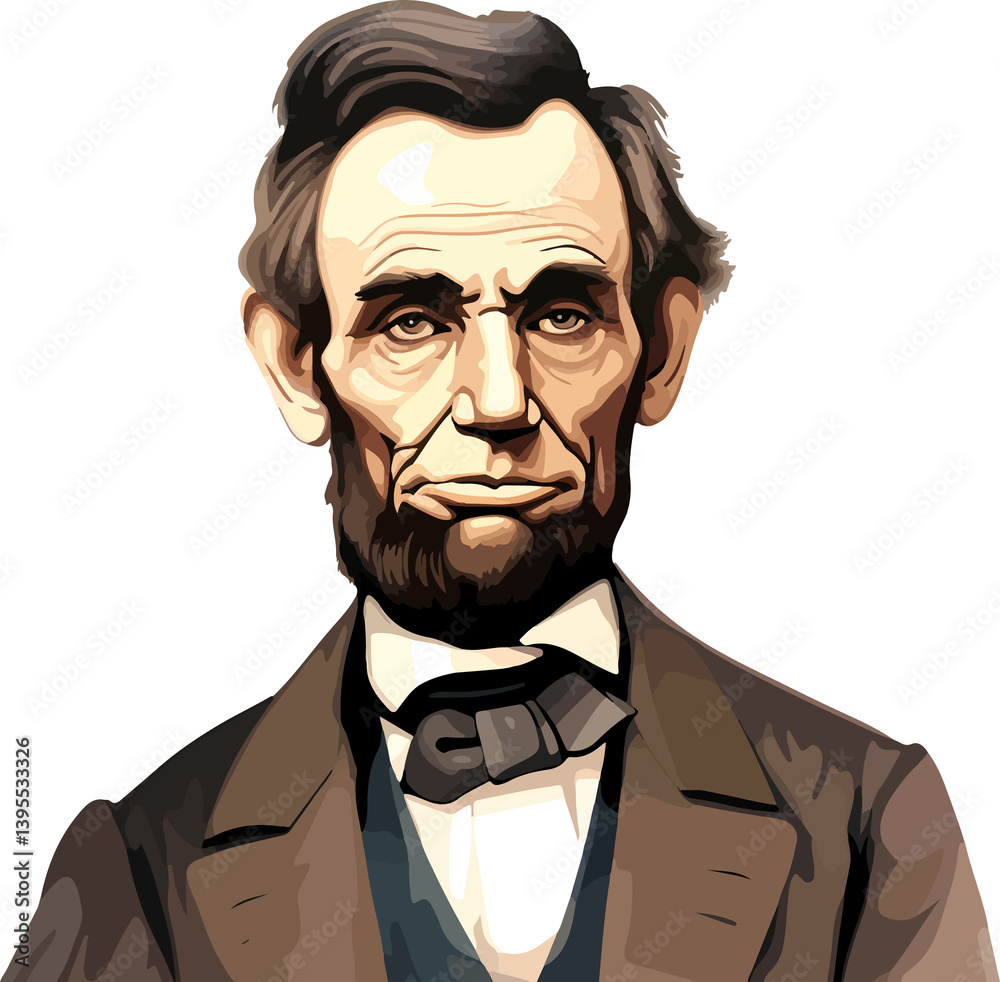 Illustrated Drawing of Abraham Lincoln. Abraham Lincoln, the 16th US ...