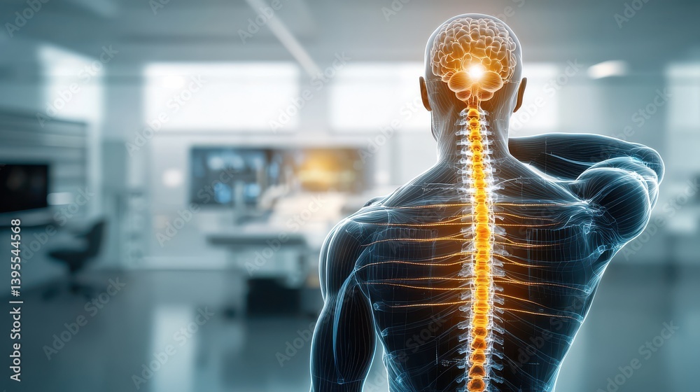 Scientific visualization of nervous system anatomy medical lab 3d ...