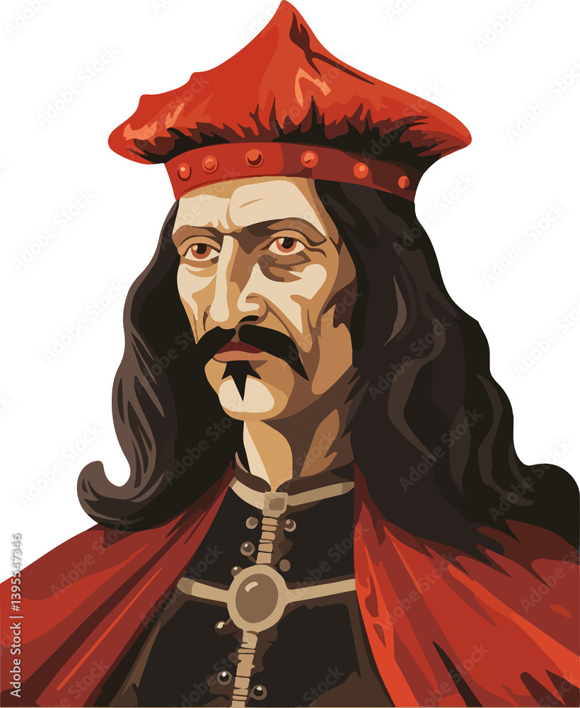 Illustrated Drawing of Vlad the Impaler. Vlad III, also known as Vlad ...