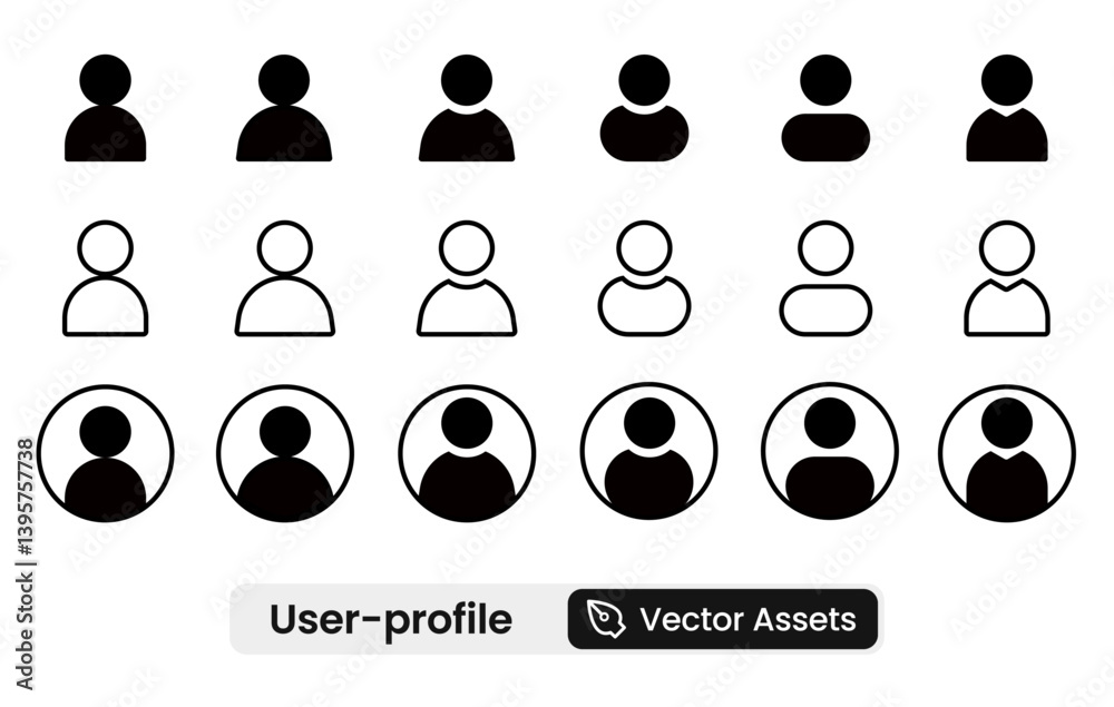 User Profile icon set showcasing personal, account, settings, and ...