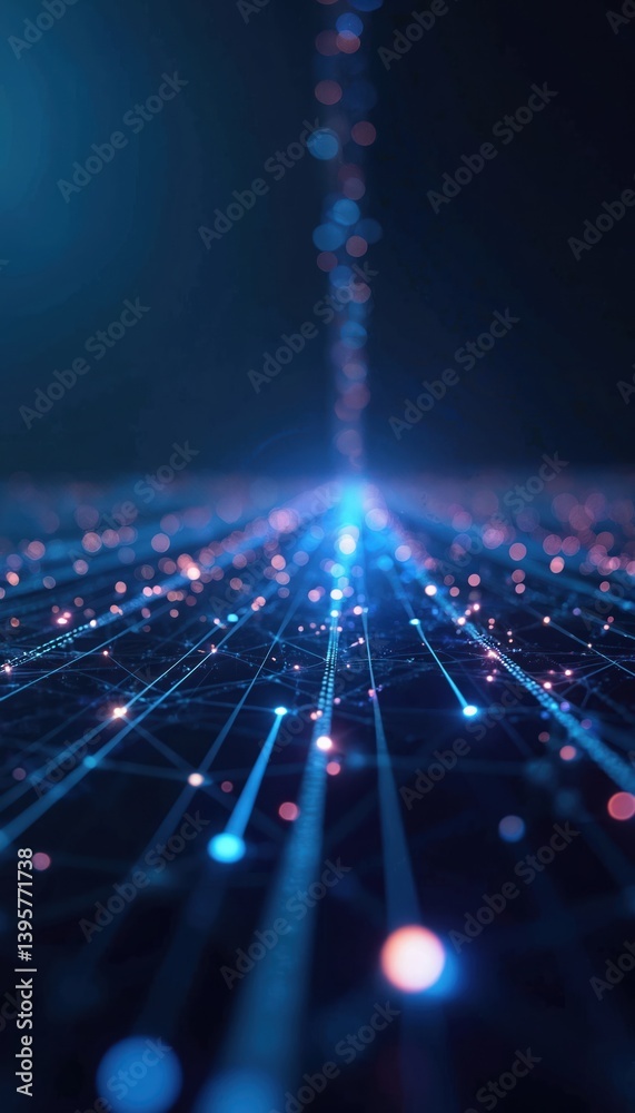 Abstract tech background with connected dots, lines. Digital network ...