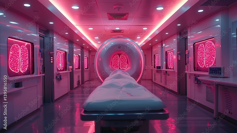 Mri scan visual showing the brain areas involved in language production ...