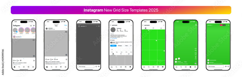 Instagram new grid size template update 2025 – Instagram social network ...
