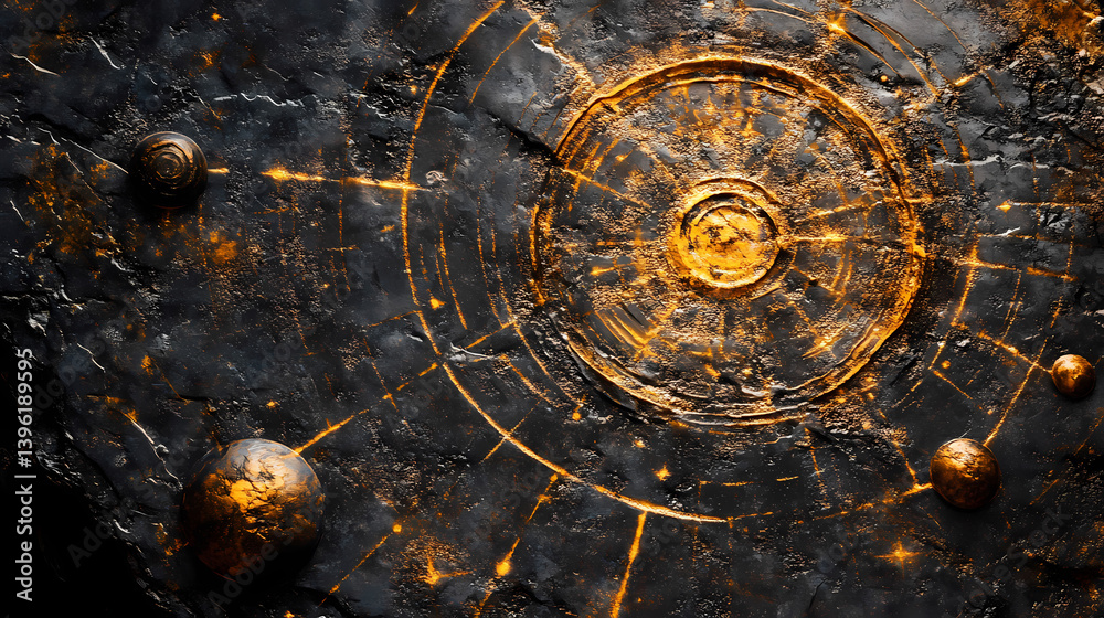 Mysterious stone slab with strange markings that resemble a celestial ...