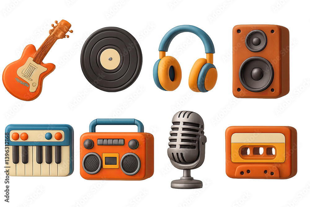 3D-style icons of old-school computing: CRT monitor, floppy disk, DOS ...