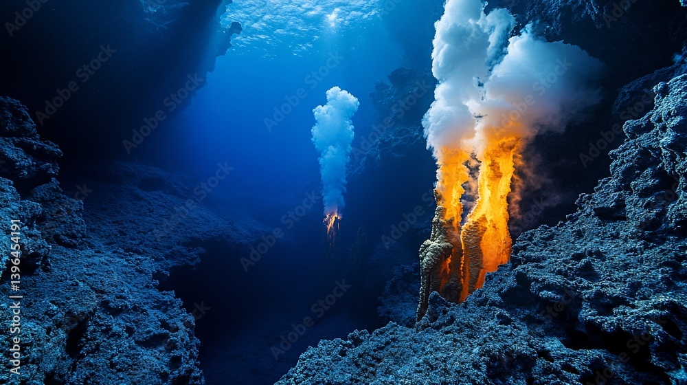 Underwater Hydrothermal Vents: A Deep Sea Ecosystem Undersea Volcanic ...