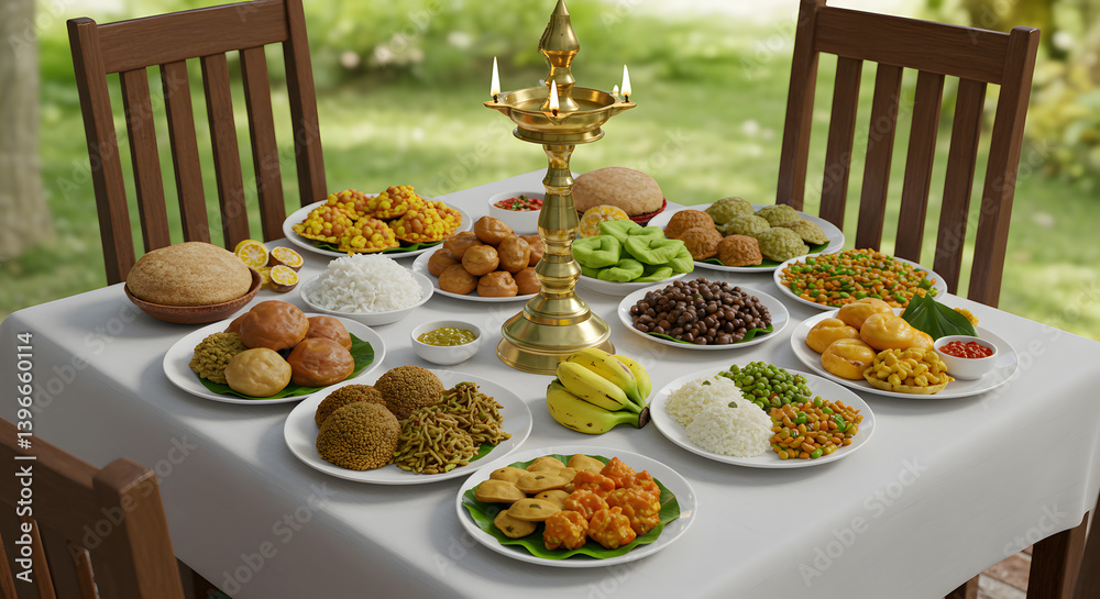 Sinhala and Tamil New Year Food Table ( Avurudu Kema mesaya) with ...